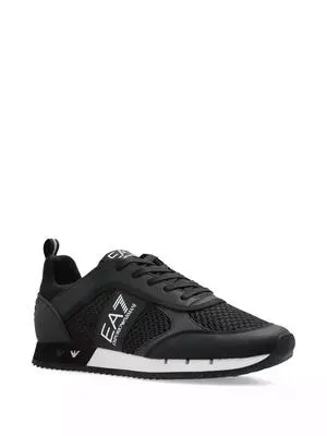 Emporio Armani Logo-embellished Lace-up Sneakers - Black