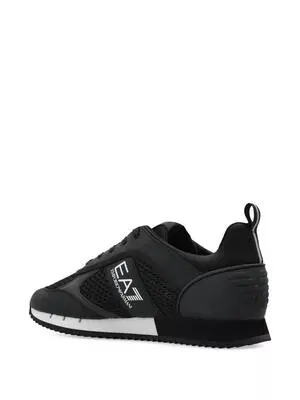 Emporio Armani Logo-embellished Lace-up Sneakers - Black