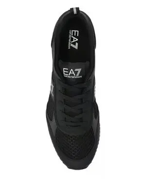 Emporio Armani Logo-embellished Lace-up Sneakers - Black