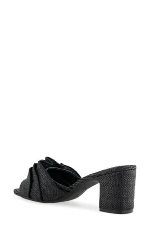Aerosoles Gabrielle Ruffle Slide Sandal - Black Raffia