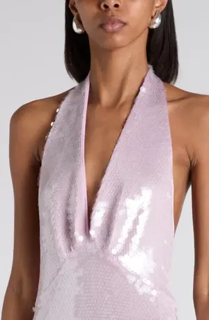 Bottega Veneta Halter Sequin Midi Dress