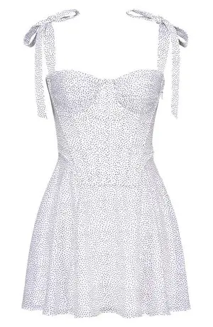 House Of Cb Ariella Corset Tie-strap Mini Dress - Micro Spot