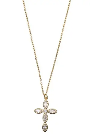 Argento Vivo Cross Pendant Necklace - Gold