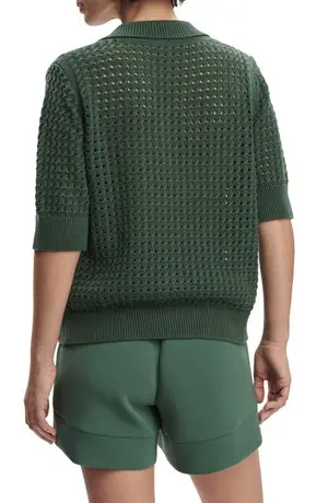 Varley Ellie Open Cable Knit Camp Shirt