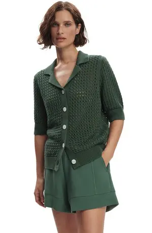 Varley Ellie Open Cable Knit Camp Shirt