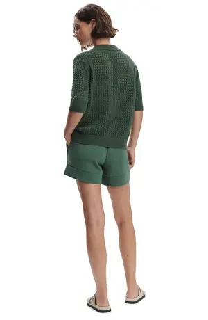 Varley Ellie Open Cable Knit Camp Shirt