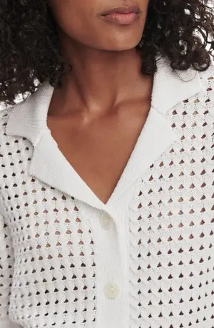 Varley Ellie Open Cable Knit Camp Shirt