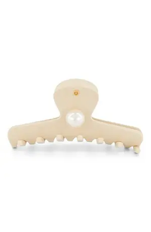 Alexandre De Paris Blanche Acetate And Pearl Hair Claw Clip - Beige