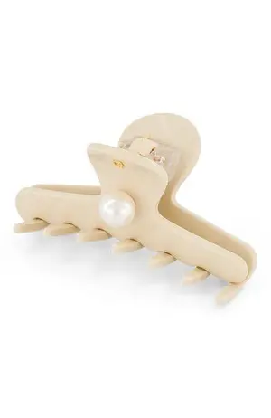 Alexandre De Paris Blanche Acetate And Pearl Hair Claw Clip - Beige