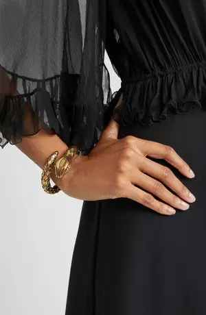 Chloé Snake Cuff Bracelet - Vintage Gold