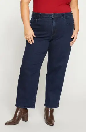 Universal Standard Etta High-waist Straight-leg Ankle Jeans - Dark Indigo