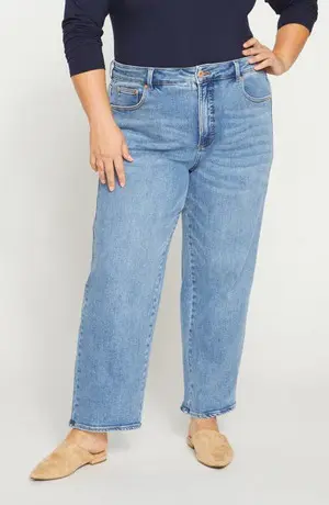 Universal Standard Etta High-waist Straight-leg Ankle Jeans - Distressed Washed In