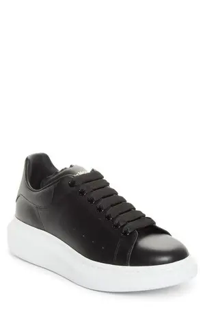 Men's Black Lace-Up Sneakers