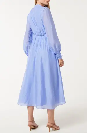 EVER NEW Yasmin Floral Appliqué Long Sleeve Midi Dress