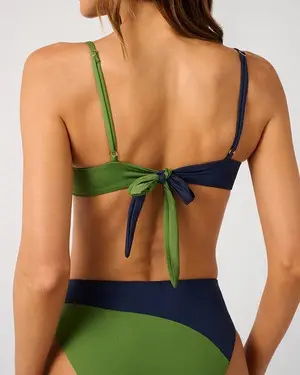 WeWoreWhat Colorblock Tie Back Bikini Top