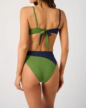 WeWoreWhat Colorblock Tie Back Bikini Top