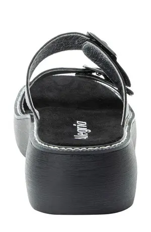 ALEGRIA BY PG LITE Iza Platform Slide Sandal - Black Patent Leather