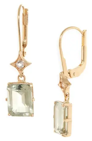 Anzie Jac + Jo Aurora Rectangular Drop Earrings - Green