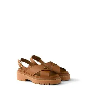 Prada Leather Sandals Brown