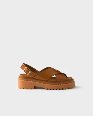 Prada Leather Sandals - Light Tan