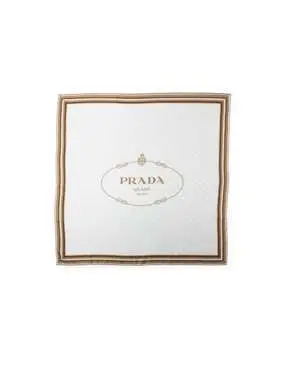 Prada Printed Silk Twill Jacquard Scarf 90
