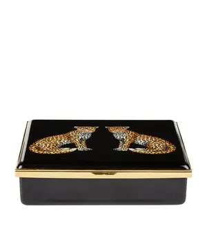 Halcyon Days Enamel Twin Leopards Box
