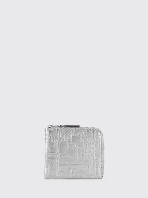 Comme Des Garçons Laminated Leather Credit Card Holder - Silver