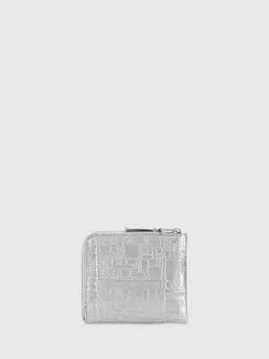 Comme Des Garçons Laminated Leather Credit Card Holder - Silver