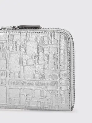 Comme Des Garçons Laminated Leather Credit Card Holder - Silver