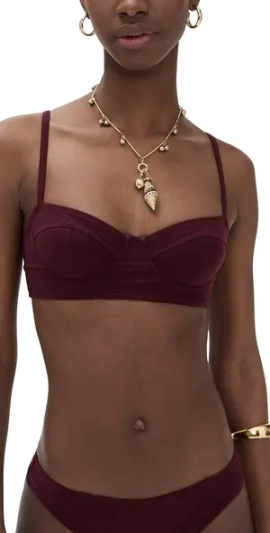 Ulla Johnson Zahara Bikini Top Cassis