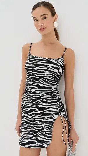 Attico Zebra Print Mini Dress