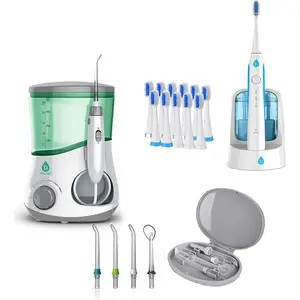 PURSONIC Water Flosser & Sonic Toothbrush Bundlecomplete Oral Care System With Uv Sanitizing Function - White