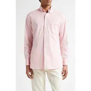 DRAKE'S Pinpoint Cotton Oxford Button-down Shirt - Pink