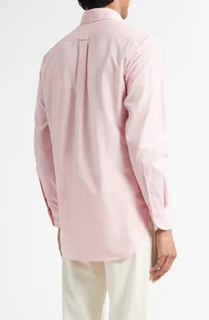 DRAKE'S Pinpoint Cotton Oxford Button-down Shirt