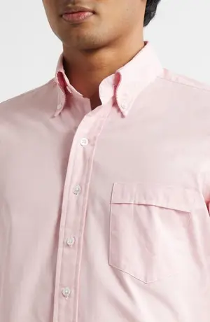 DRAKE'S Pinpoint Cotton Oxford Button-down Shirt