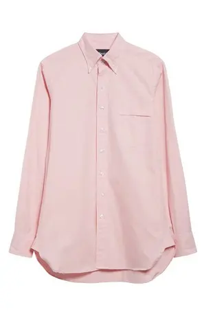 DRAKE'S Pinpoint Cotton Oxford Button-down Shirt