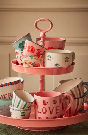 RICE BY RICE Set Of 6 Hand-painted Ceramic Espresso Cups