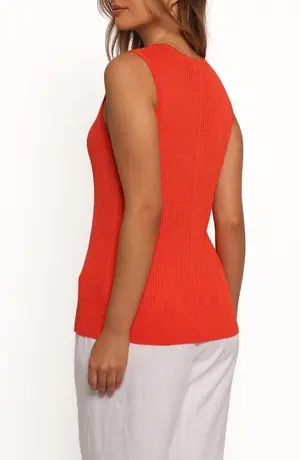 PETAL & PUP Ribbed Knit Button-front Vest
