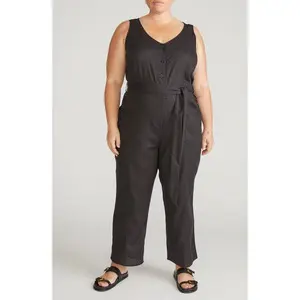 Universal Standard Sleeveless Tie-waist Linen Jumpsuit