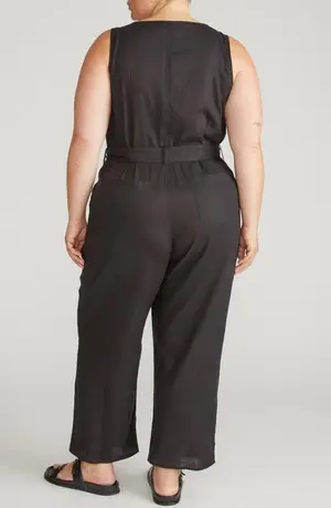 Universal Standard Sleeveless Tie-waist Linen Jumpsuit