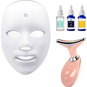 PURSONIC Complete Led Skincare Bundle7-in-1 Led Face Mask + Sculpting Wand + Anti-aging Serum Set - 100
