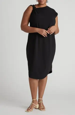 Universal Standard Knot-shoulder Jersey Dress - Black