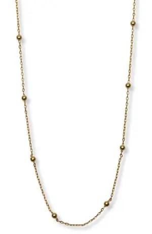 Argento Vivo Ball Station Chain Necklace - Gold