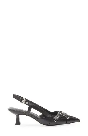 STUART WEITZMAN Supermoto Kitten Heel Slingback Pumps - Black