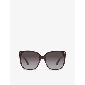 Gucci Gg0022s Cat Eye-frame Sunglasses - Brown