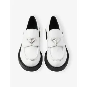 Prada Logo-plaque Leather Loafers