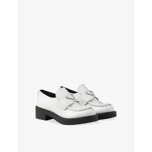 Prada Logo-plaque Leather Loafers