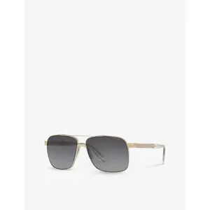 Versace Ve2174 Polarised Square-frame Steel Sunglasses