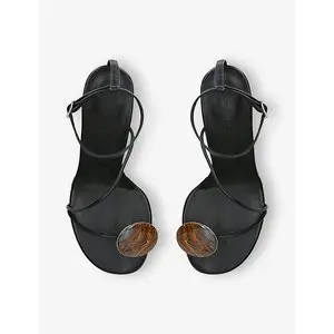 Christopher Esber Doma Stoned Leather Heeled Sandals - Black/comb
