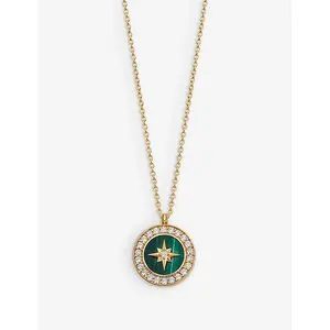 Astley Clarke Polaris Malachite And White Sapphire Locket Necklace - Yellow Gold Vermeil